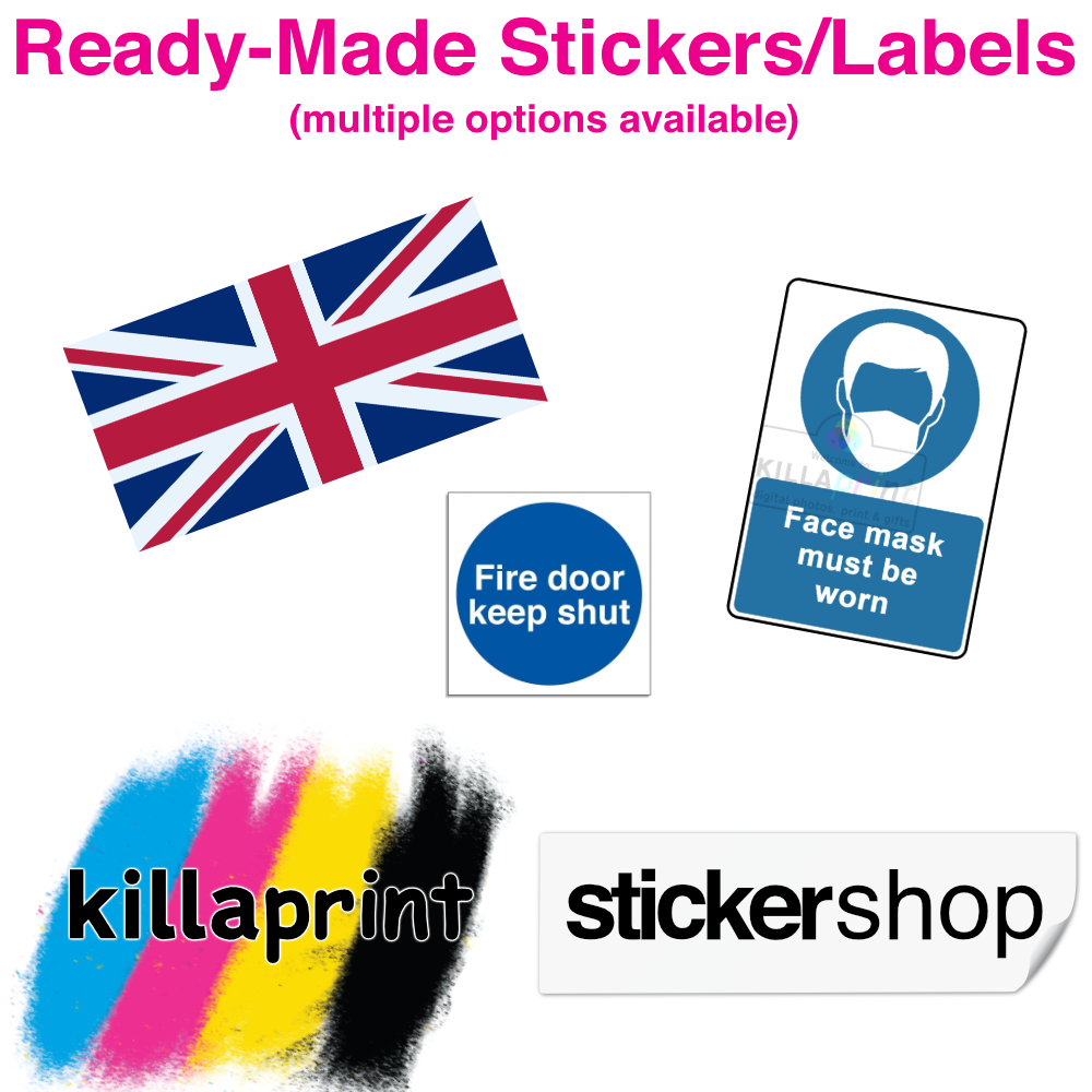 Pre-Printed Stickers & Labels | Killaprint Stickershop & Printshop